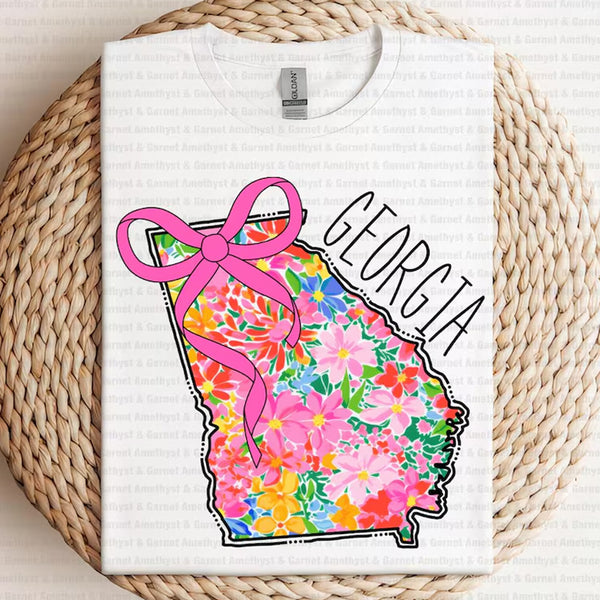 Georgia Floral Bow DTF transfer - SandB's Tees