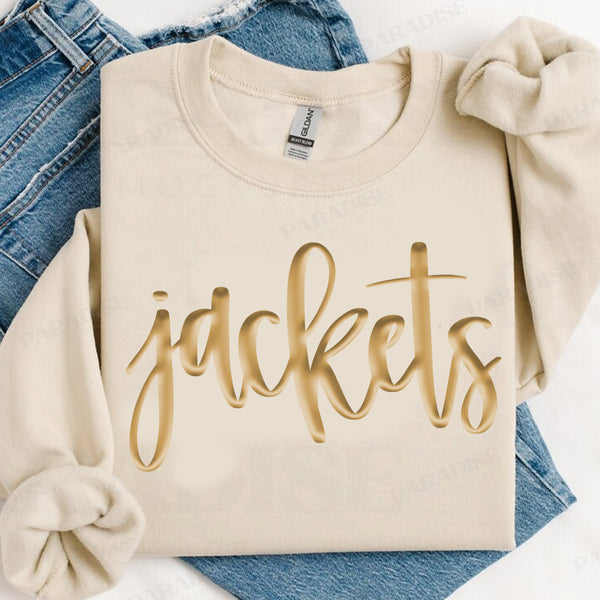 Jackets Script Metallic PUFF sweatshirt - SandB's Tees