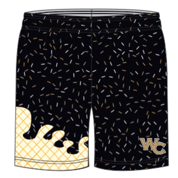 WC Black Ice Cream Drip Shorts - SandB's Tees